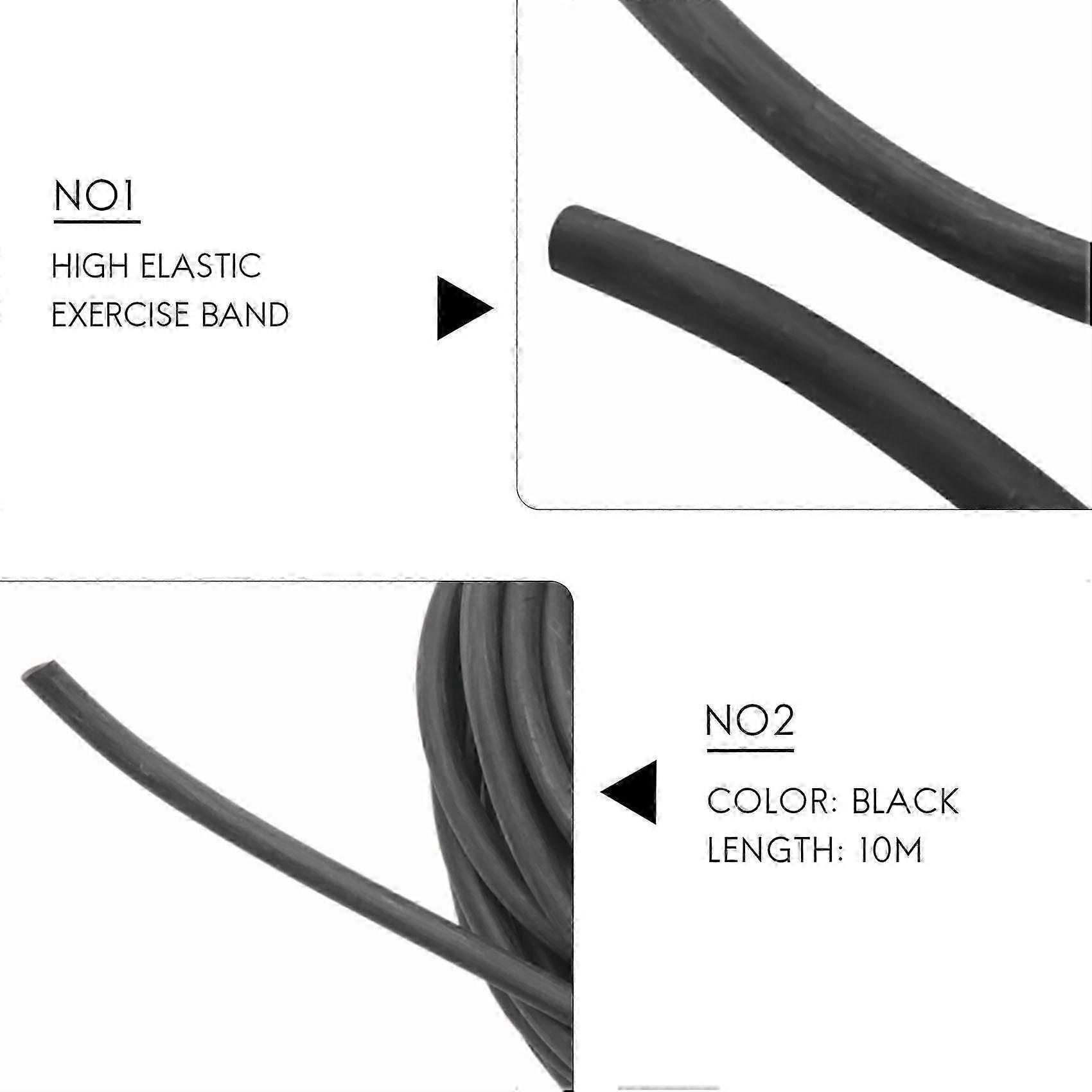 Tubing Exercise Rubber Resistance Band Catapult Dub Elastic, Black 10M ...