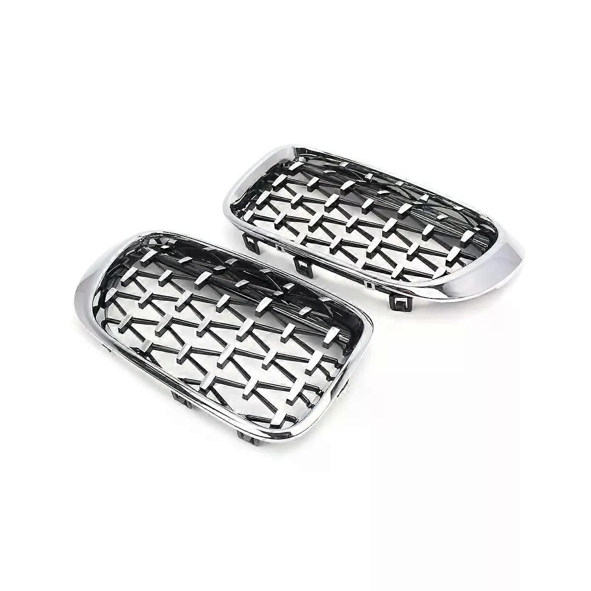 Chrome Silver Diamond Kidney Grille Meteor Style Front Bumper Grill For ...