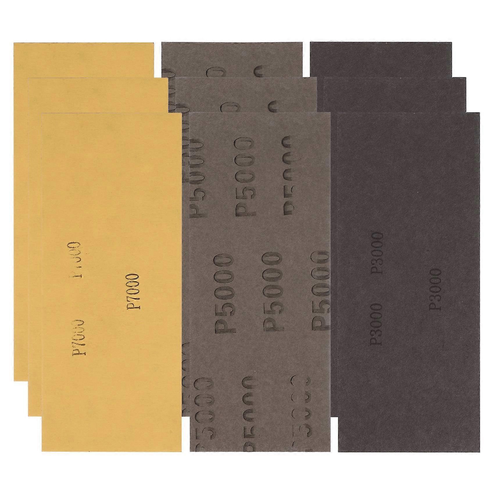 9 Pcs 3000 5000 7000 High Grit Wet And Dry Sandpaper Assortment Drywall ...