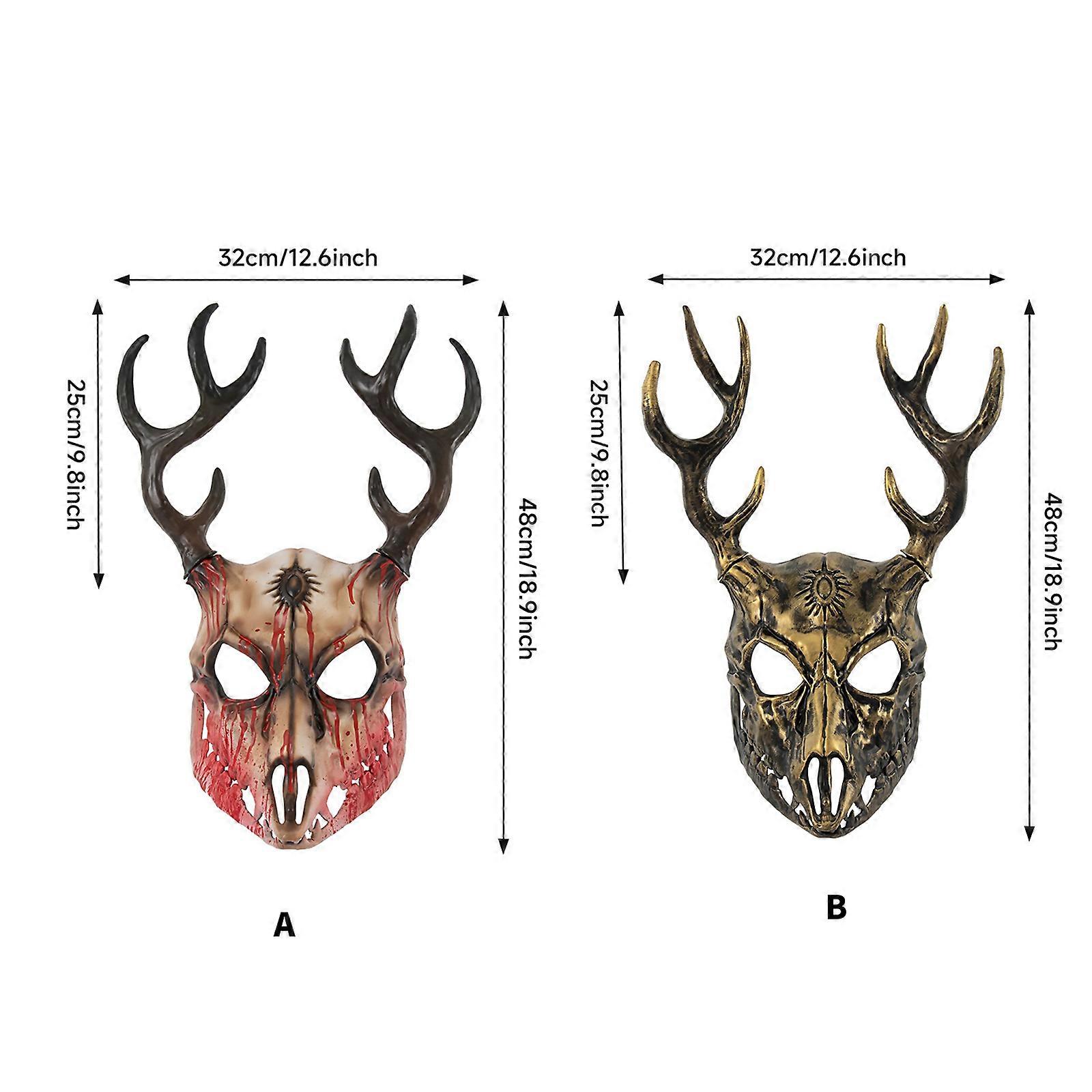 Halloween Mask Deer Head Mask Reindeer Mask Masquerade Mask Antler Mask ...