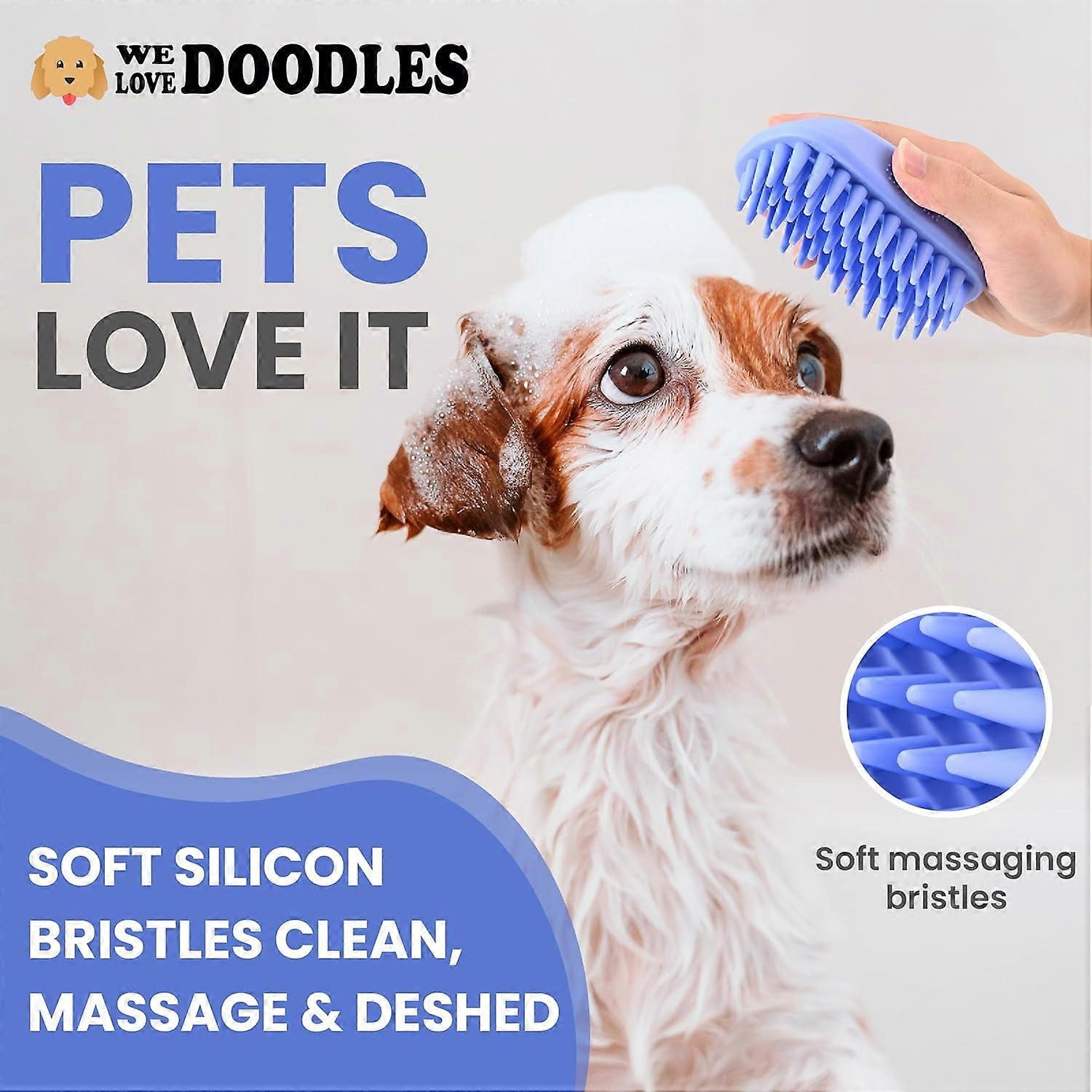 Dog Grooming Bath Brush, Pet Rubber Brush For Shower Scrubbing ...