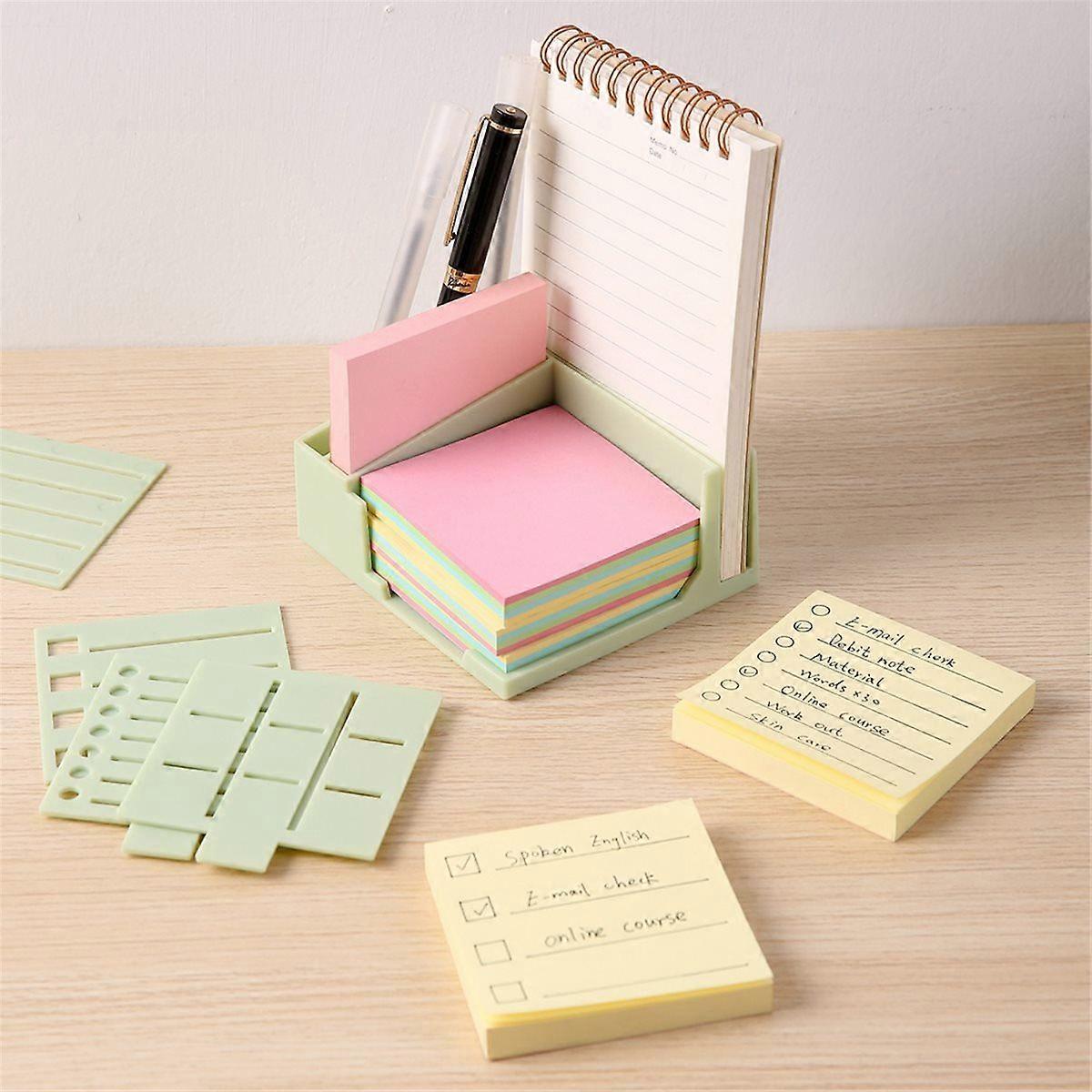 Sticky Note Holder,for 3x3/ Sticky Note Stencil Dispenser with Template ...