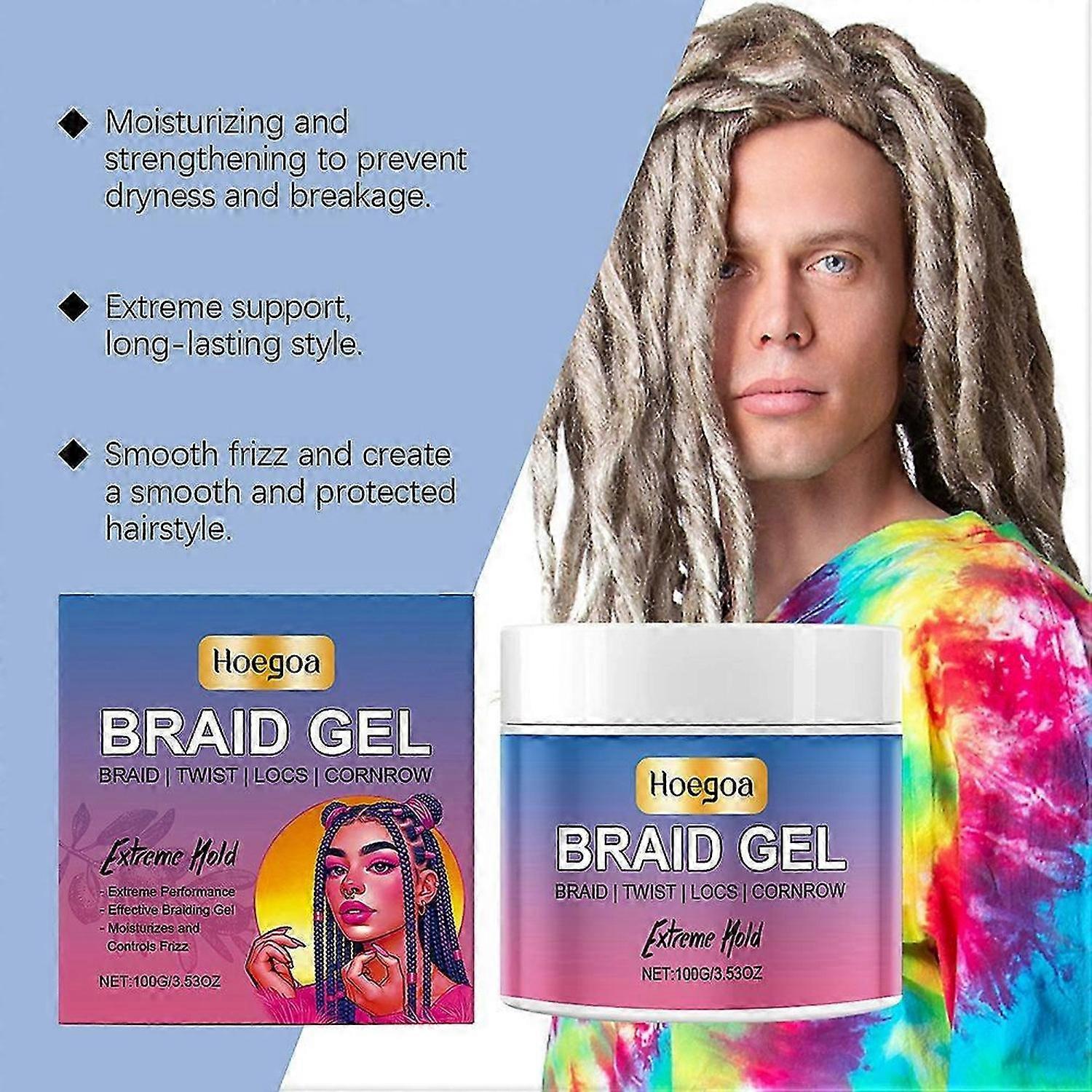 Braid Gel with Extreme Hold, Long-Lasting High Shine for Twists, Locs ...