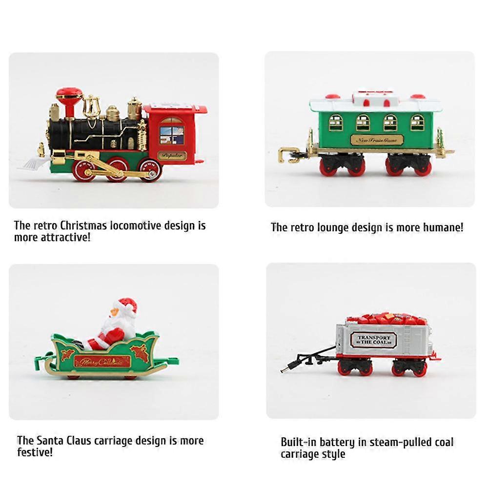 Christmas Toy Train Set with Light and Sound Electric Train Toy Santa's ...