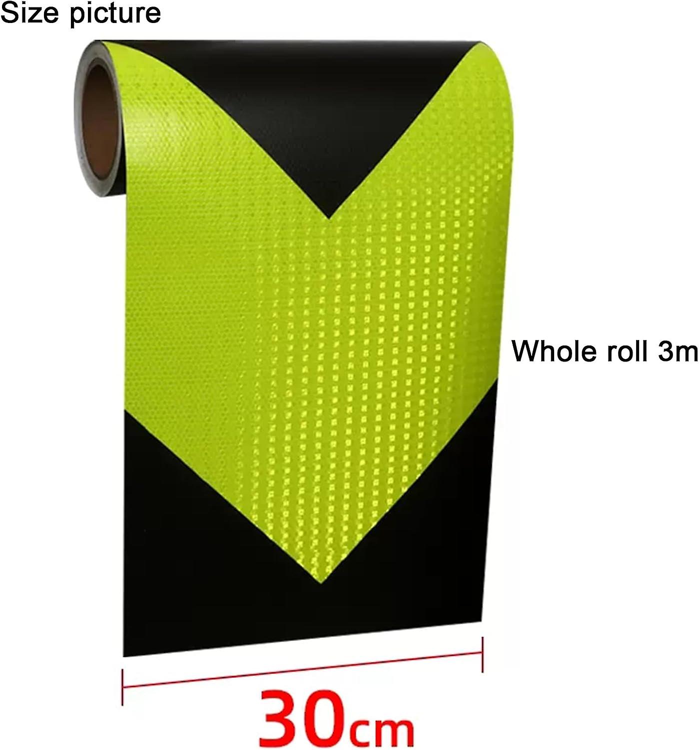 Black Yellow Reflective Tape 30cm x 3m - High Intensity Sticker for ...