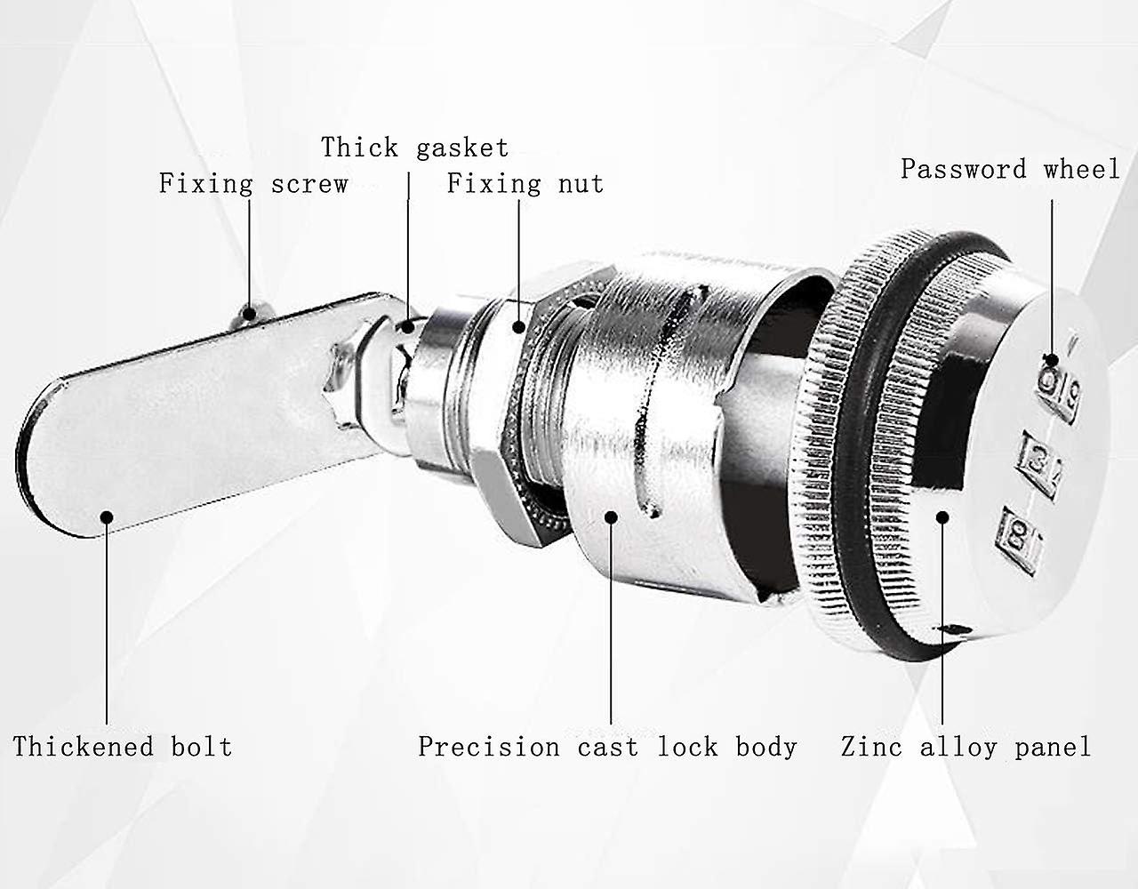 3 Digit Password Combination Locks ,30mm Zinc Alloy Cam Cabinet Code ...