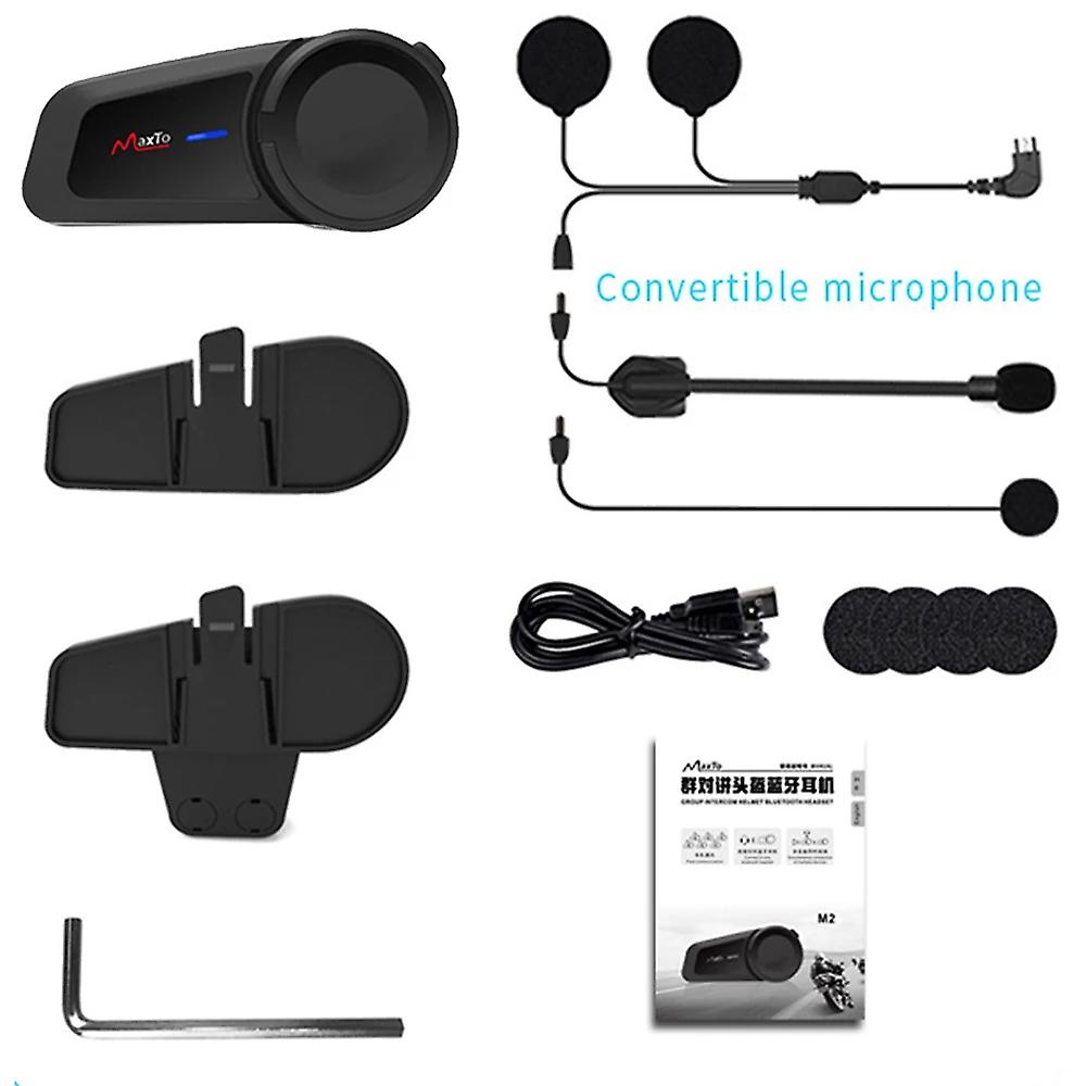 Maxto M2 Bluetooth Motorcycle Helmet Intercom 6 Riders Helmet ...