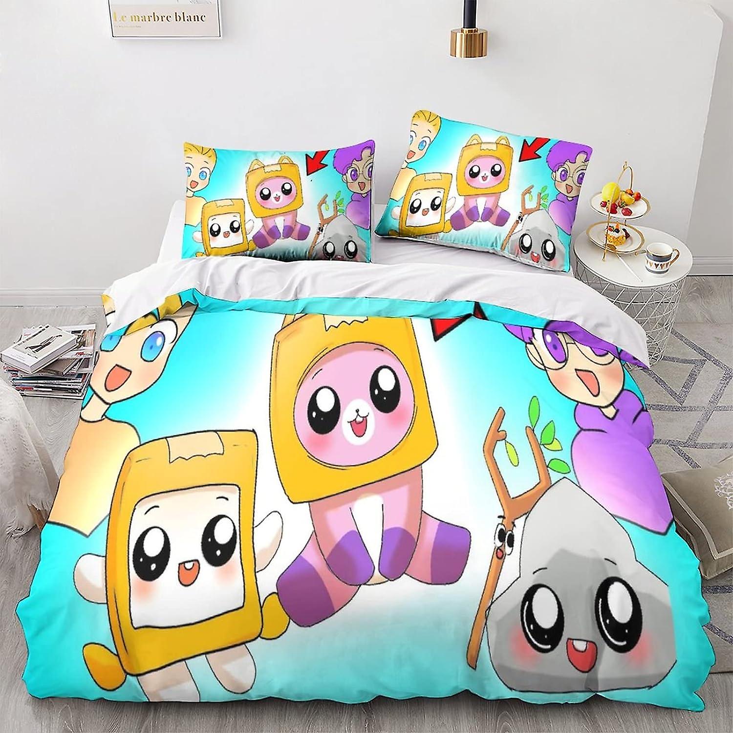 BARDYS Lankybox 3D Printed Duvet Cover Set Soft Microfiber Animation ...