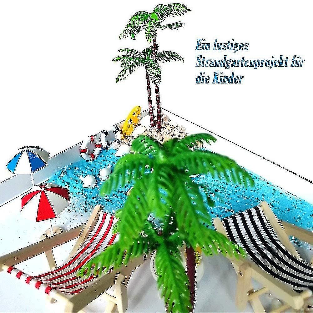 Beach Micro Landscape Mini Lounge Beach Chair Parasol Small Palm Tree ...