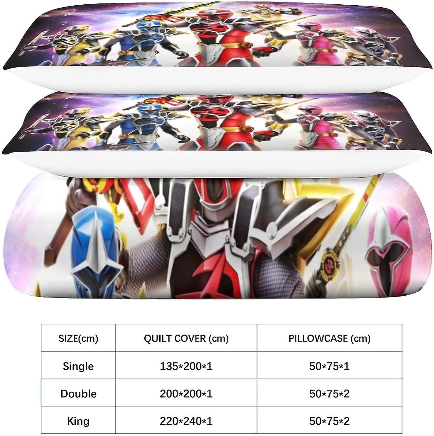 Power Rangers Duvet Cover Boys Kids Bedding Set Sci-fi Comforter Cover ...