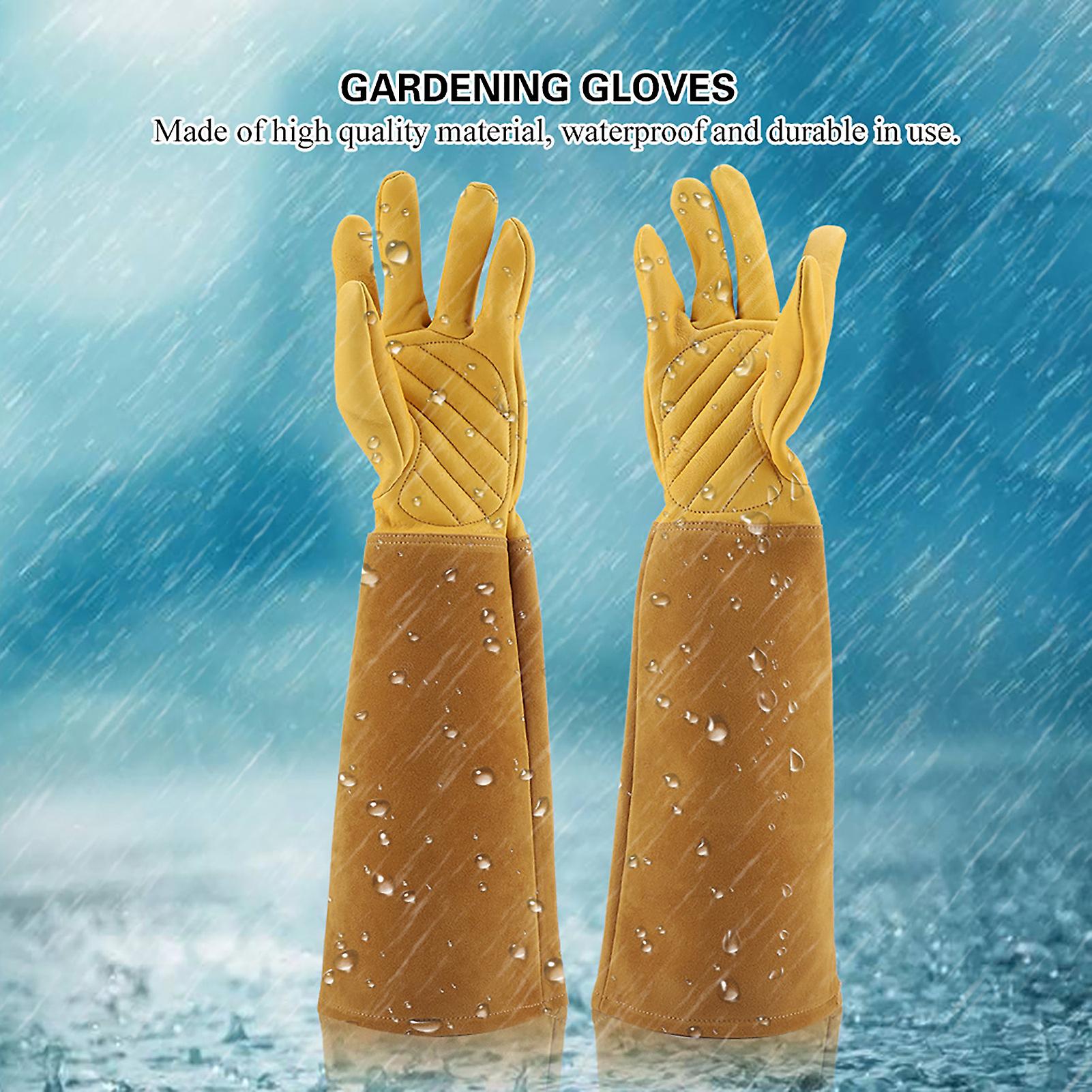Rose Pruning Garden Gloves with Long Elbow Cuff and Puncture Resistance ...