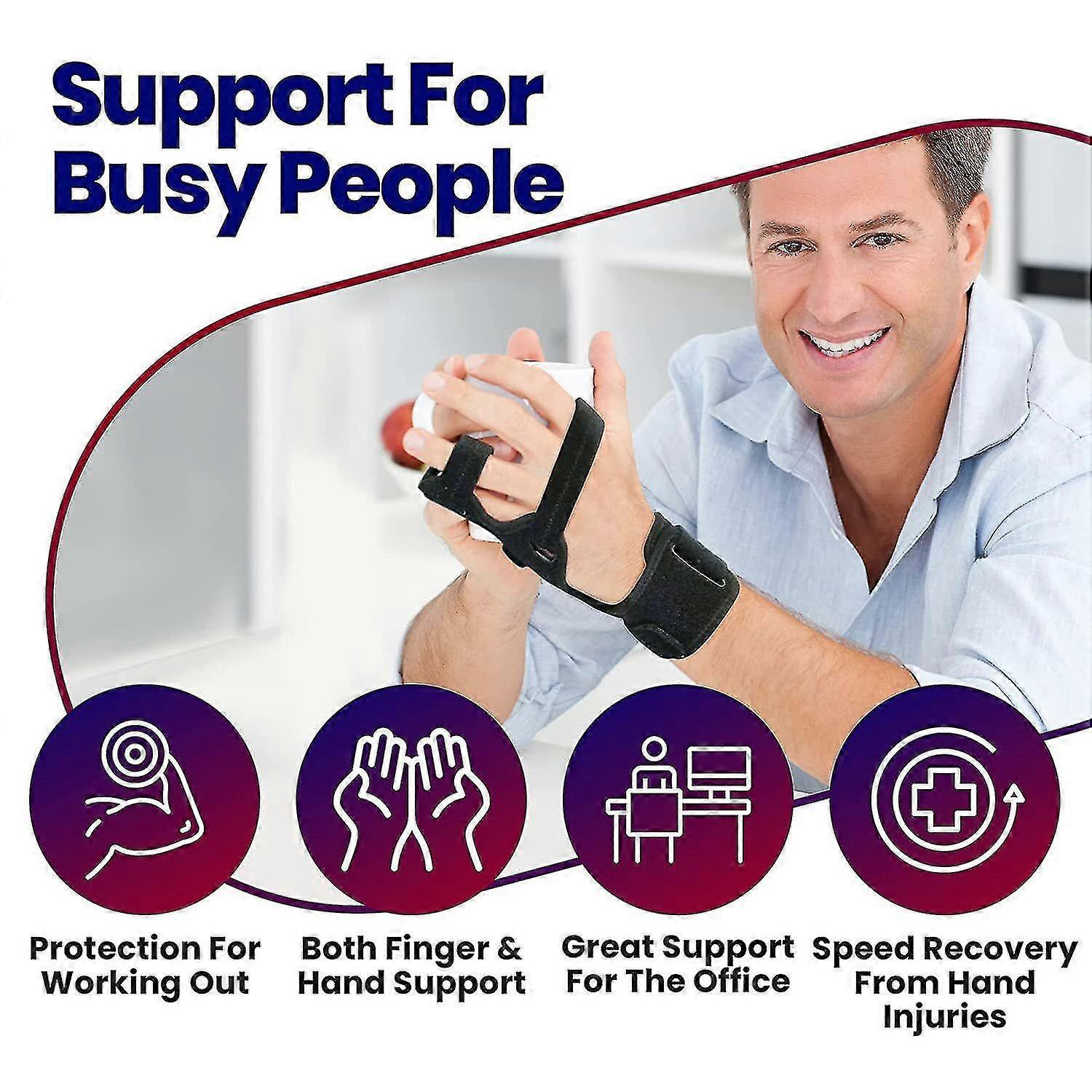 Metacarpal Finger Splint Hand Brace, Ulnar Gutter Splint Support ...
