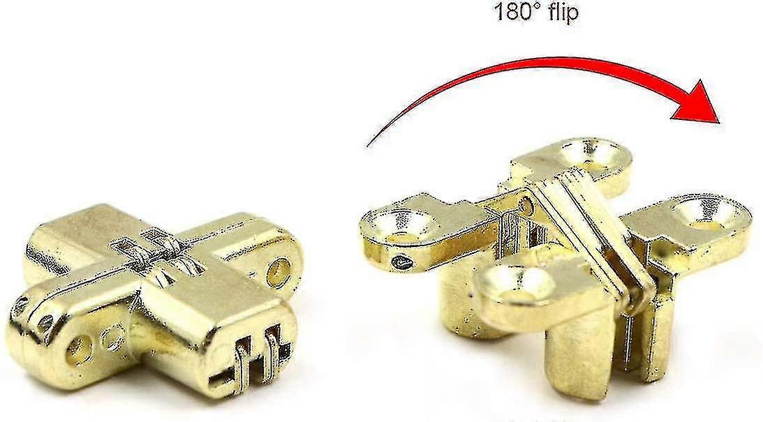 Hidden Door Hinges Cross Hinge 6 Pieces 180 Folding Invisible Zinc ...