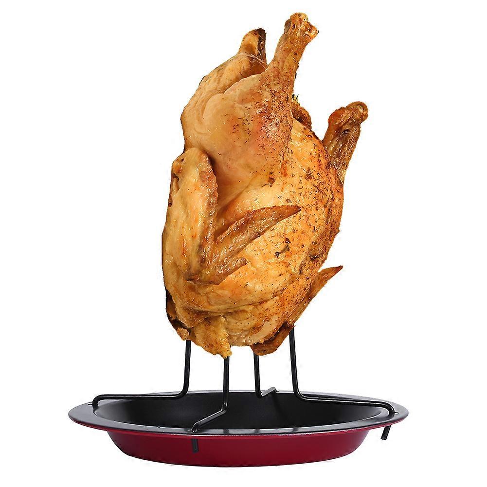 Non stick Vertical Chicken Cooking Grill Rack With Pan Roasting BBQ ...
