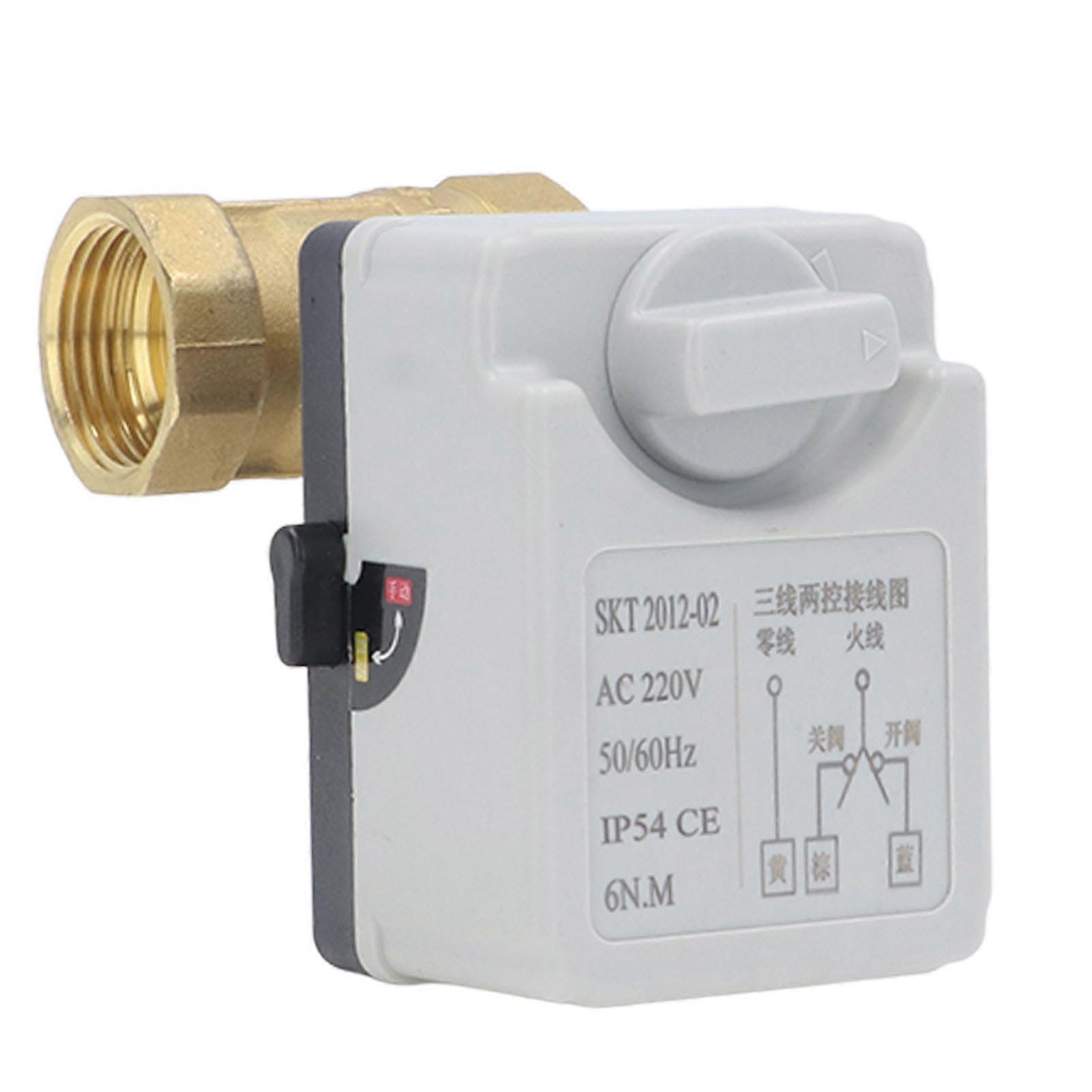 Ball Valve Motorized 3 Wire 2 Point Control 1 Position 2 Way Automatic Manual DN25 AC 220V ...