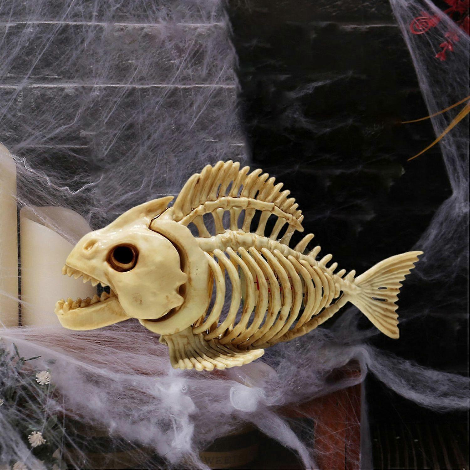 Halloween Skeleton Fish Model Realistic Plastic Carp Skull Bone Art ...