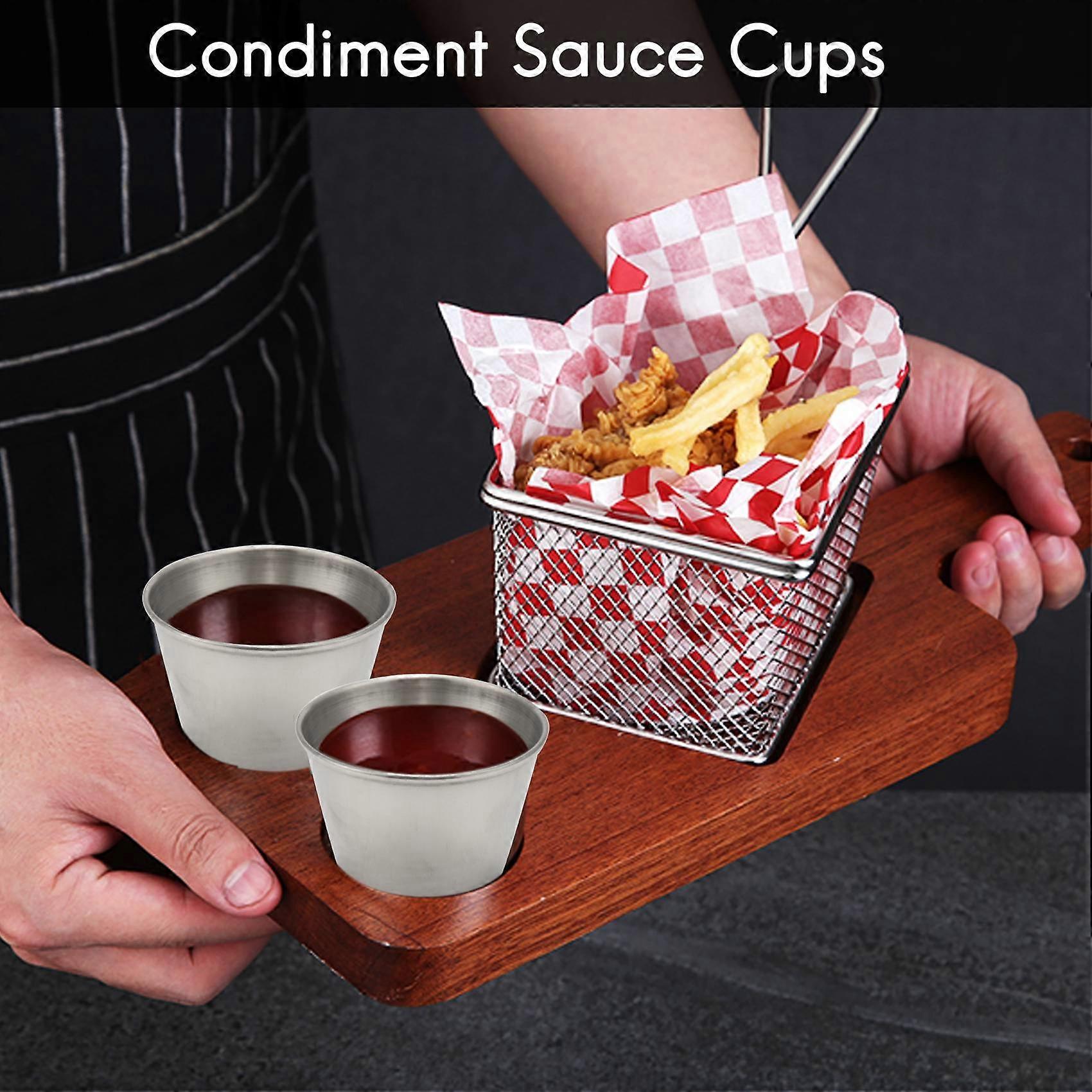 20 Pack Stainless Steel Sauce Cups,Dipping Sauce Cup,Individual ...