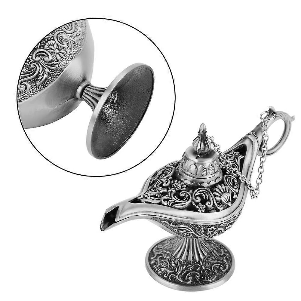 Rare Retro Legend Color Aladdin Magic Genie Light Wishing Lamp Pot Collectable (Old Silver ...