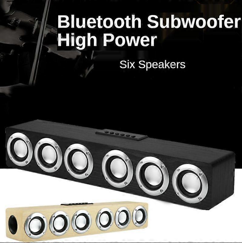 Wooden Sound Bar Audio Center Bluetooth Speaker Box Home Theatre System ...