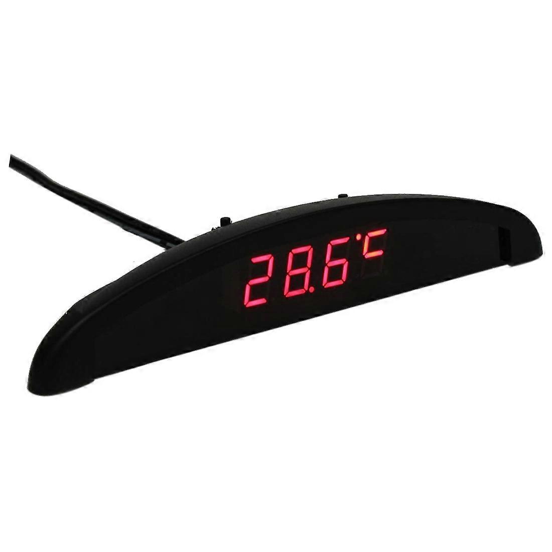 3-in-1 Car 12V Digital LED Voltmeter Voltage Temperature Watch ...