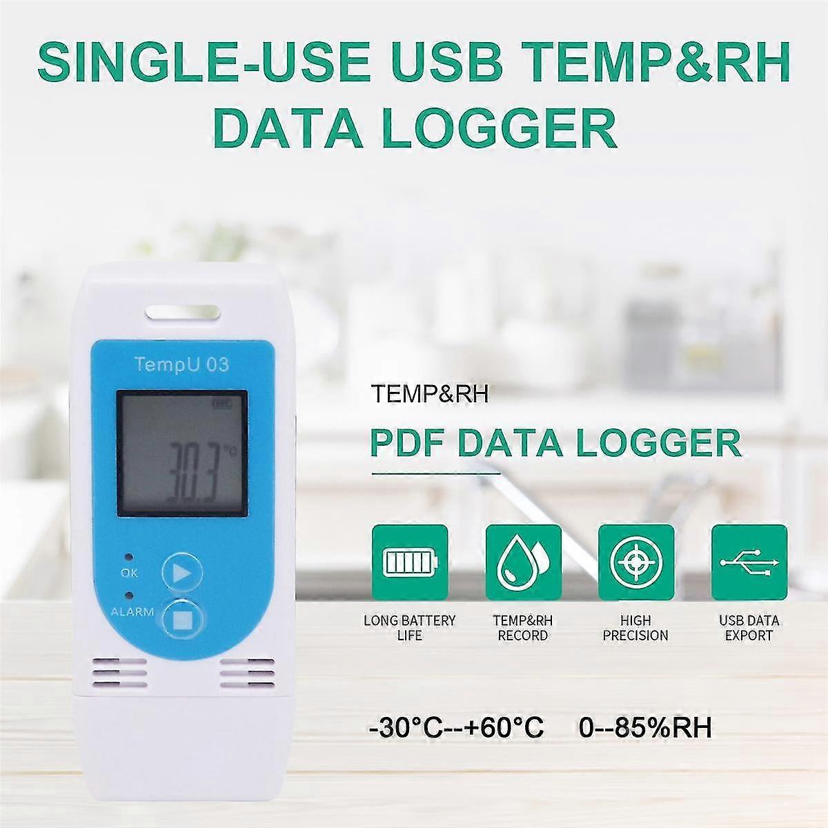 Tempu 03 Usb Temperature Humidity Data Logger Reusable Rh Temp Datalogger Recorder Humiture ...