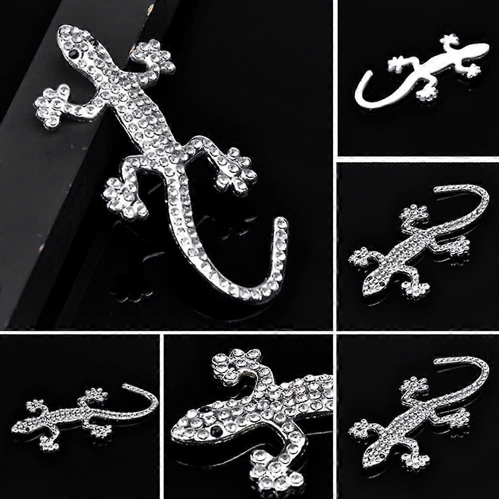Car Sticker 2 Pieces Metal 3d Stereo Gecko Sticker Self-Adhesive Car ...