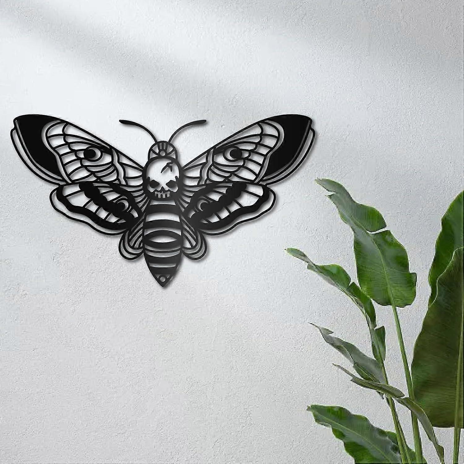 Death Head Moth Metal Wall Decor Black Skull Metal Wall Art Hanging ...