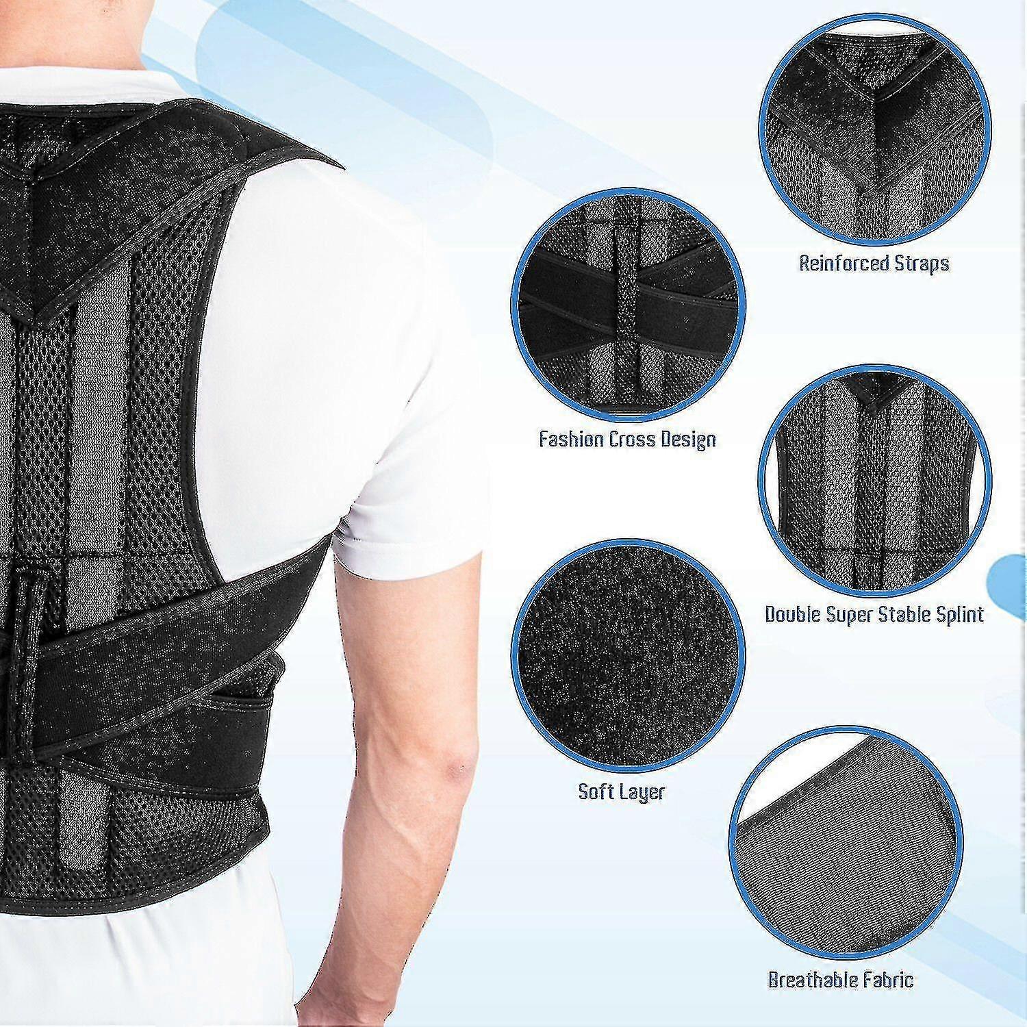 Adjustable Posture Corrector Back Support Shoulder Back Brace Posture ...
