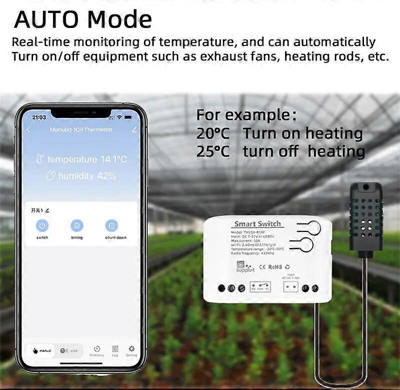 Tuya Smart 7 32v Temperature Humidity Switch Passive Dry Contact Relay Thermostat Monitor