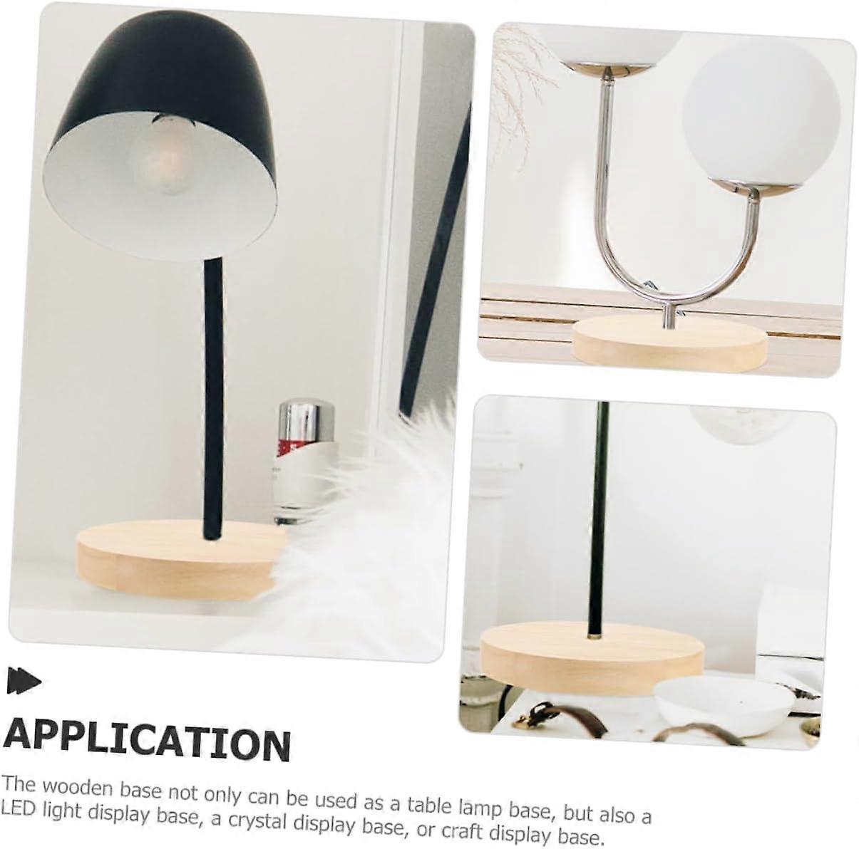 120mm Desk Lamps Natural Wooden Base ,Round Base ,lamp Stand Wooden ...