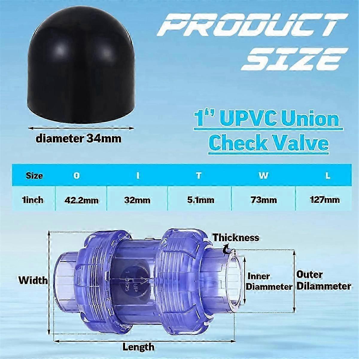 Clear UPVC Check Valve True Union Swing Check Valves Backflow Valve Pool Ball Non Return Valve ...