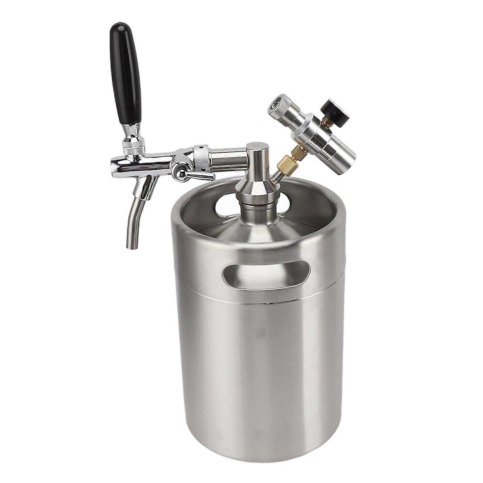 Mini Beer Keg Growler 5L Stainless Steel Portable Pressurized Home ...