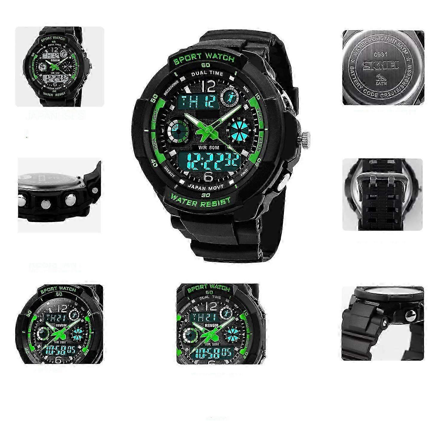 Waterproof Kids Digital Watch - Shockproof Dual Time Zone/Alarm for ...