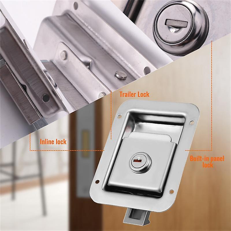 Paddle Slam Latch with Lock & Key Travel Trailer Lock Stainless Steel ...
