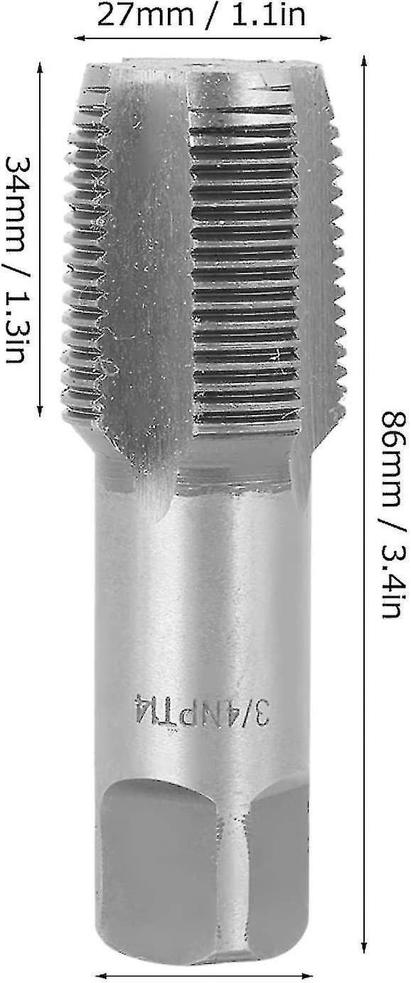 3/4" Npt Pipe Tap, Thread Repair Machine Hss Silver Standard Tapping ...
