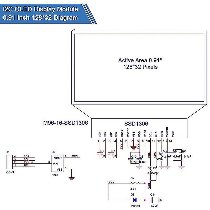 5 Pieces I2c Display Module 091 Inch I2c Oled Display Module I2c Oled 3289