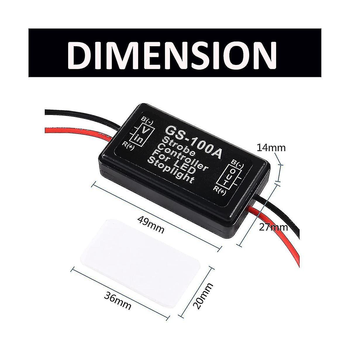 Gs-100a Brake Light Flasher Module, Dc 12-24v 2a 24w High Brake ...