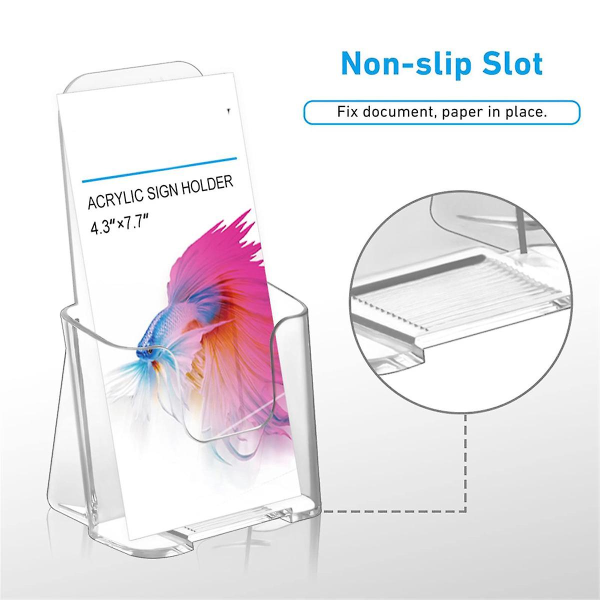 Acrylic Brochure Holder Slant Back Design, Clear Display Stand, Plastic ...