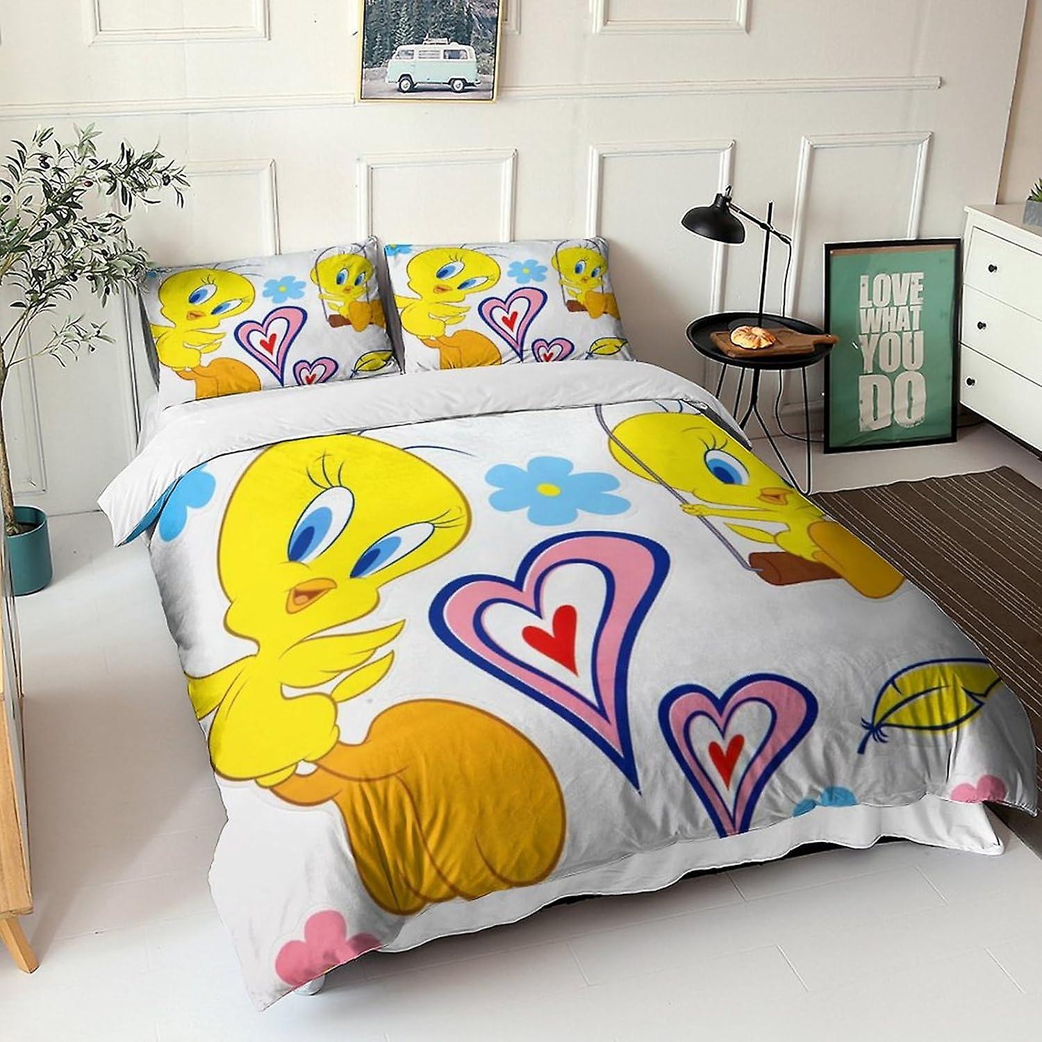 DSJackson Tweety Bird 3D Printed Duvet Cover 3PCs Cartoon Quilt Cover ...