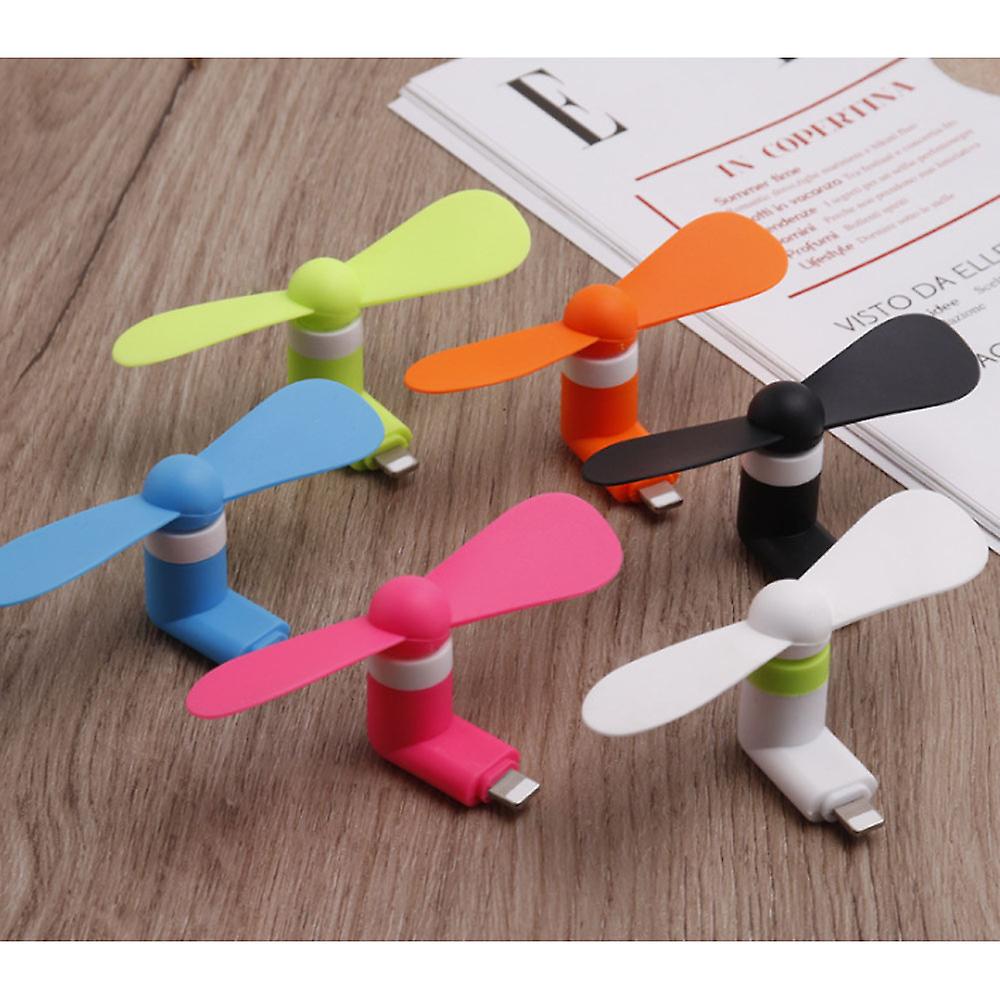 6 Pcs Lightning Mobile Phone Interface Mini Fan, Compact and Portable ...