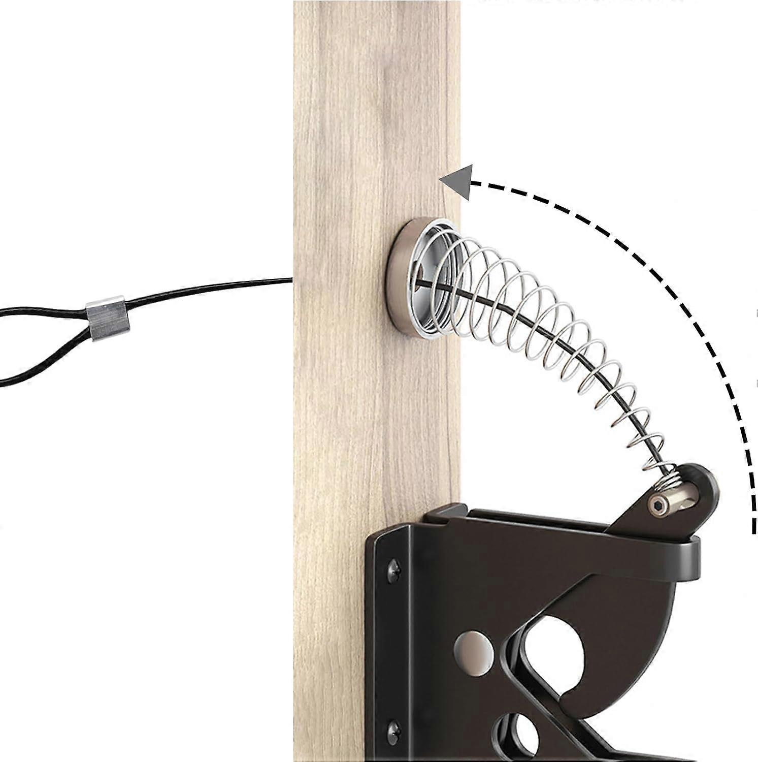 Gate Latch Cable Pull - Black Spring Loaded Adjustable Latch 2"-6" for ...