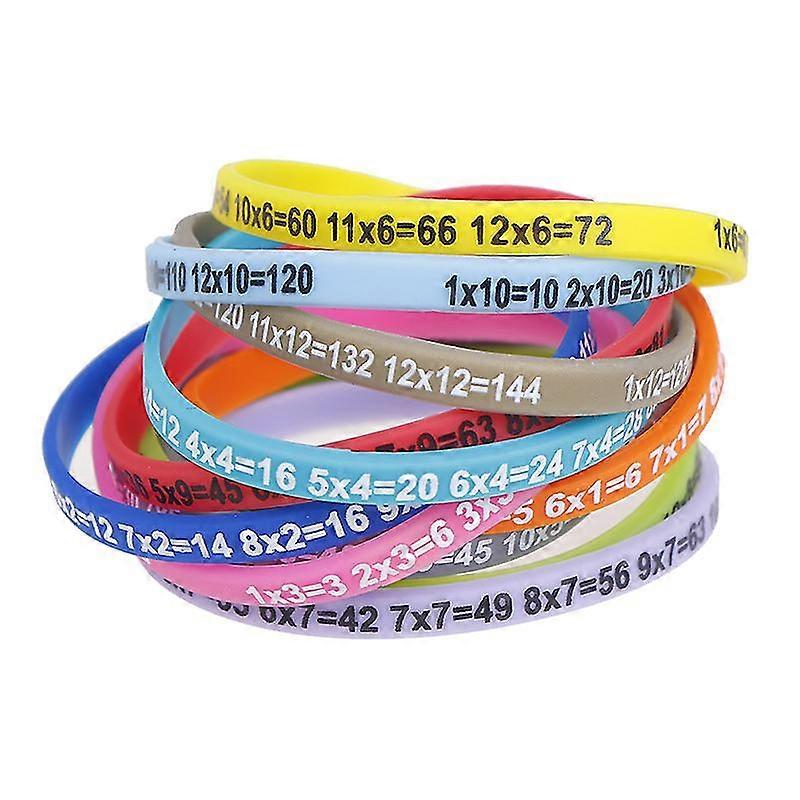 12pcs/set Multiplication Tables Silicone Bracelet Learn Math Education ...