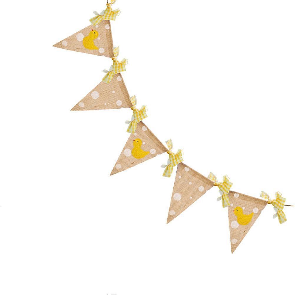 Duck Printing Pennant Burlap Banner Linen Garland Kids Baby Birthday ...