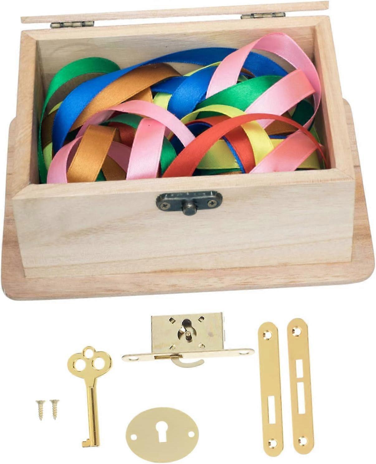 2 Sets Wooden Box Hardware Accessories Cabinet Locks with Key Old ...