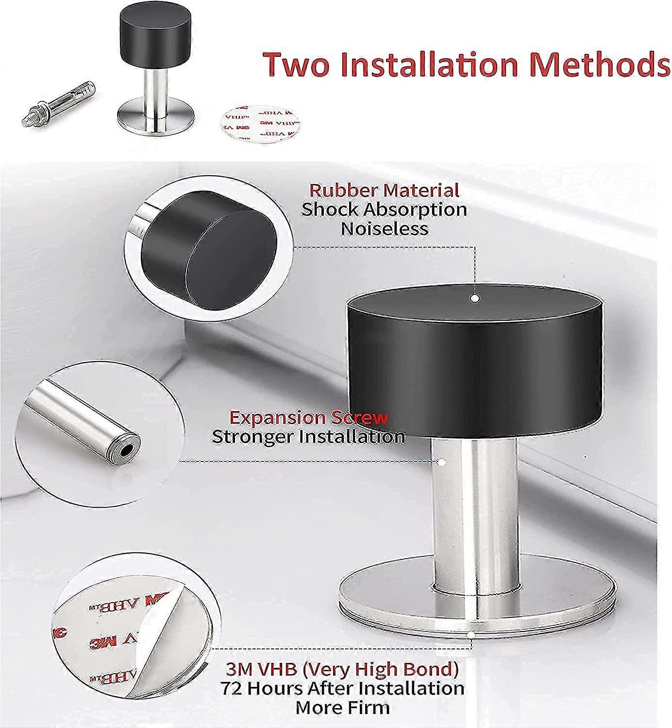 Set Of 4 Self-adhesive Rubber Door Stopper Wall - 3m Wall Buffer As ...