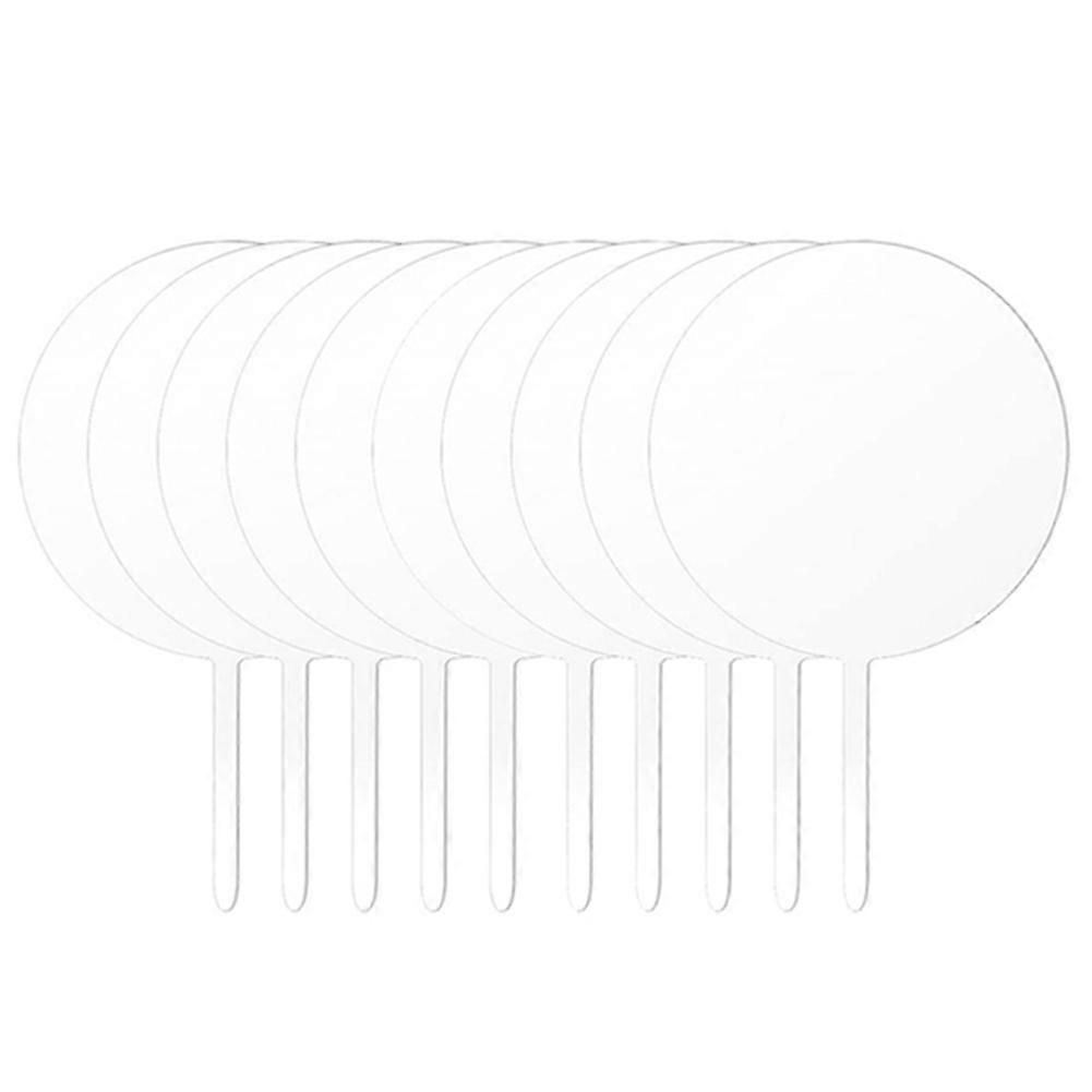 Acrylic Cake Topper Round Cupcake Topper Blank Cake Topper Stick,DIY ...