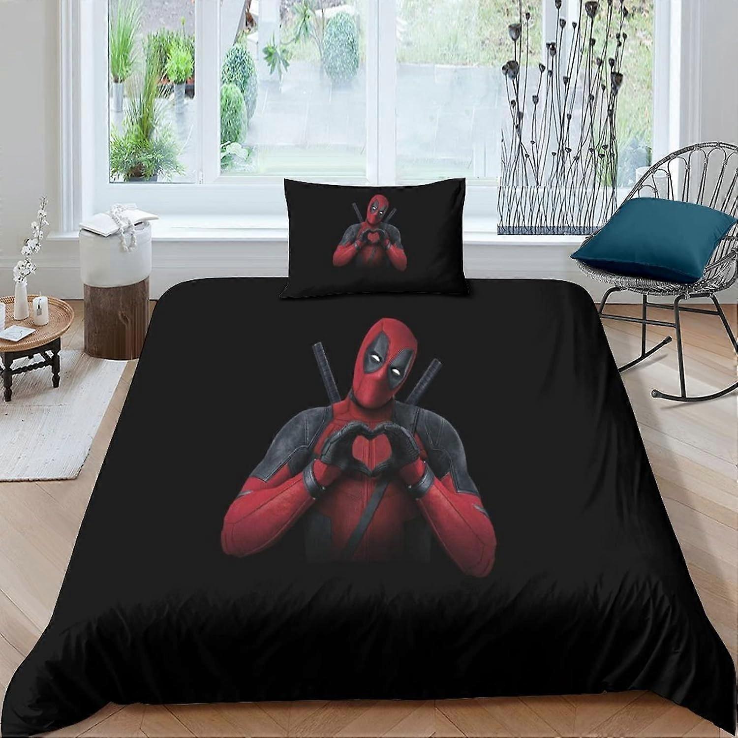 Deadpool Bedding Set 3D Printed Duvet Cover Pillowcase, 2 Piece Bedding ...