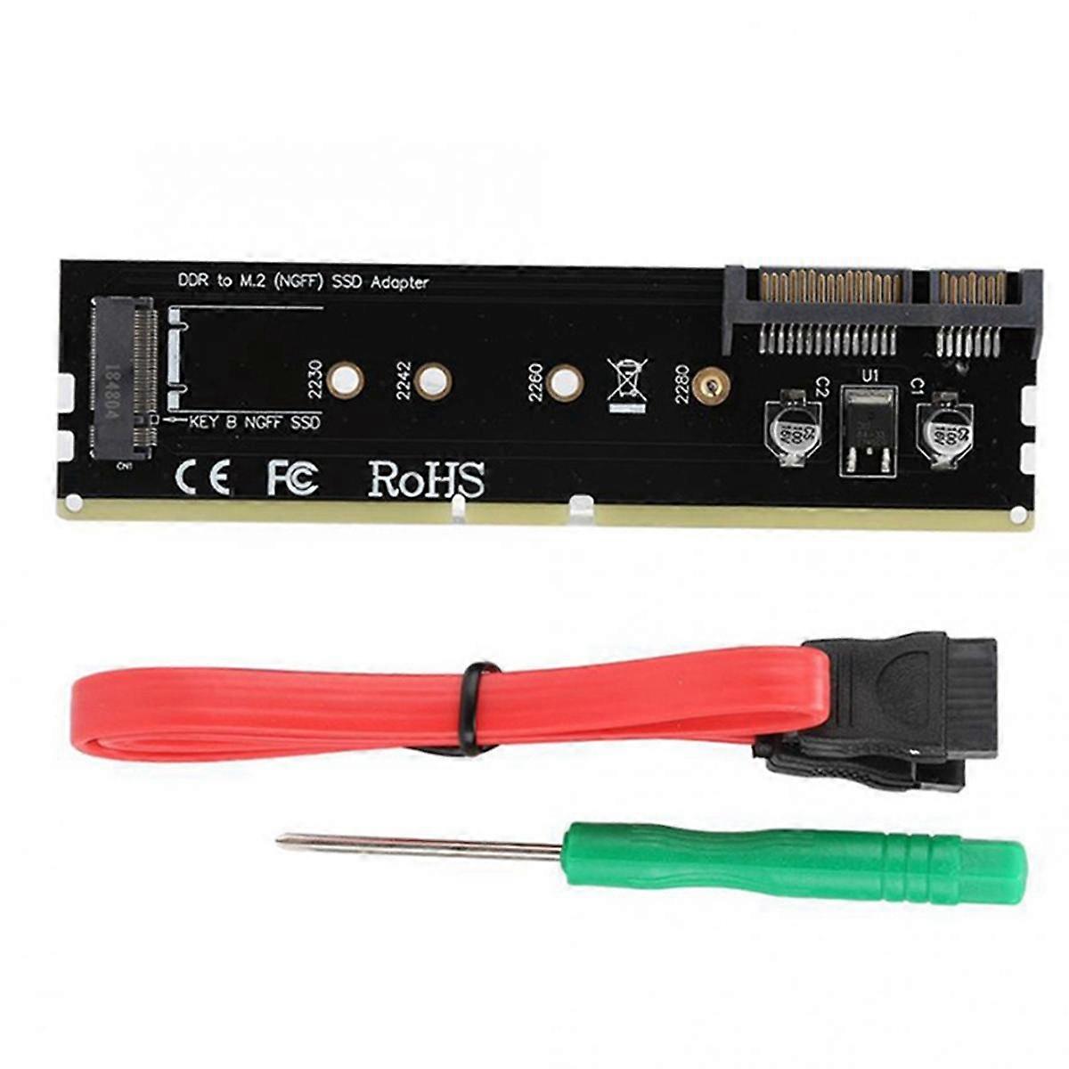 DDR3 DDR4 DDR2 to M2 SSD Adapter M.2 NGFF B Key Riser Card SATA 15Pin ...