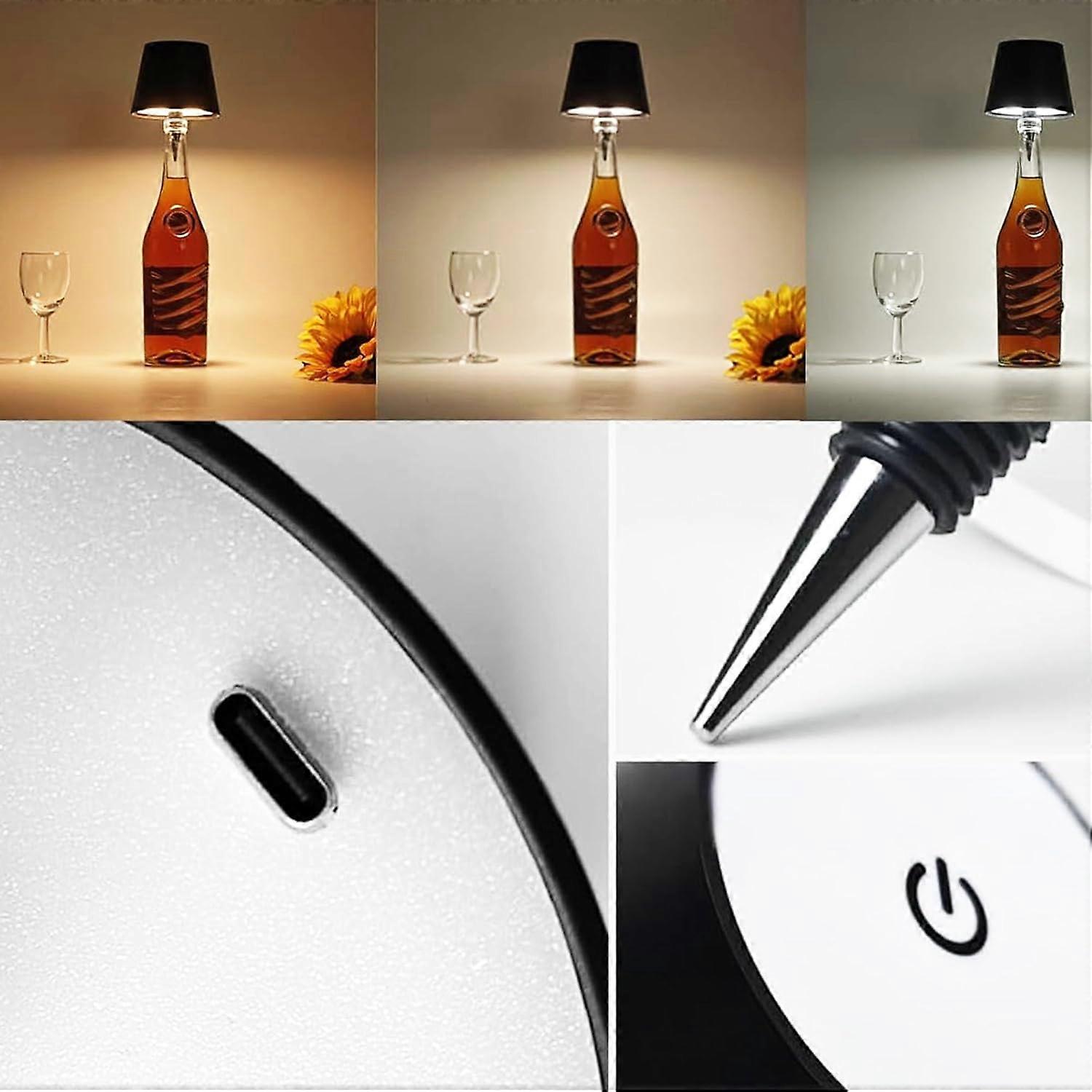 Wireless Bottle Lamp, LED Wine Bottle Light, Rechargeable Bottle Lights ...