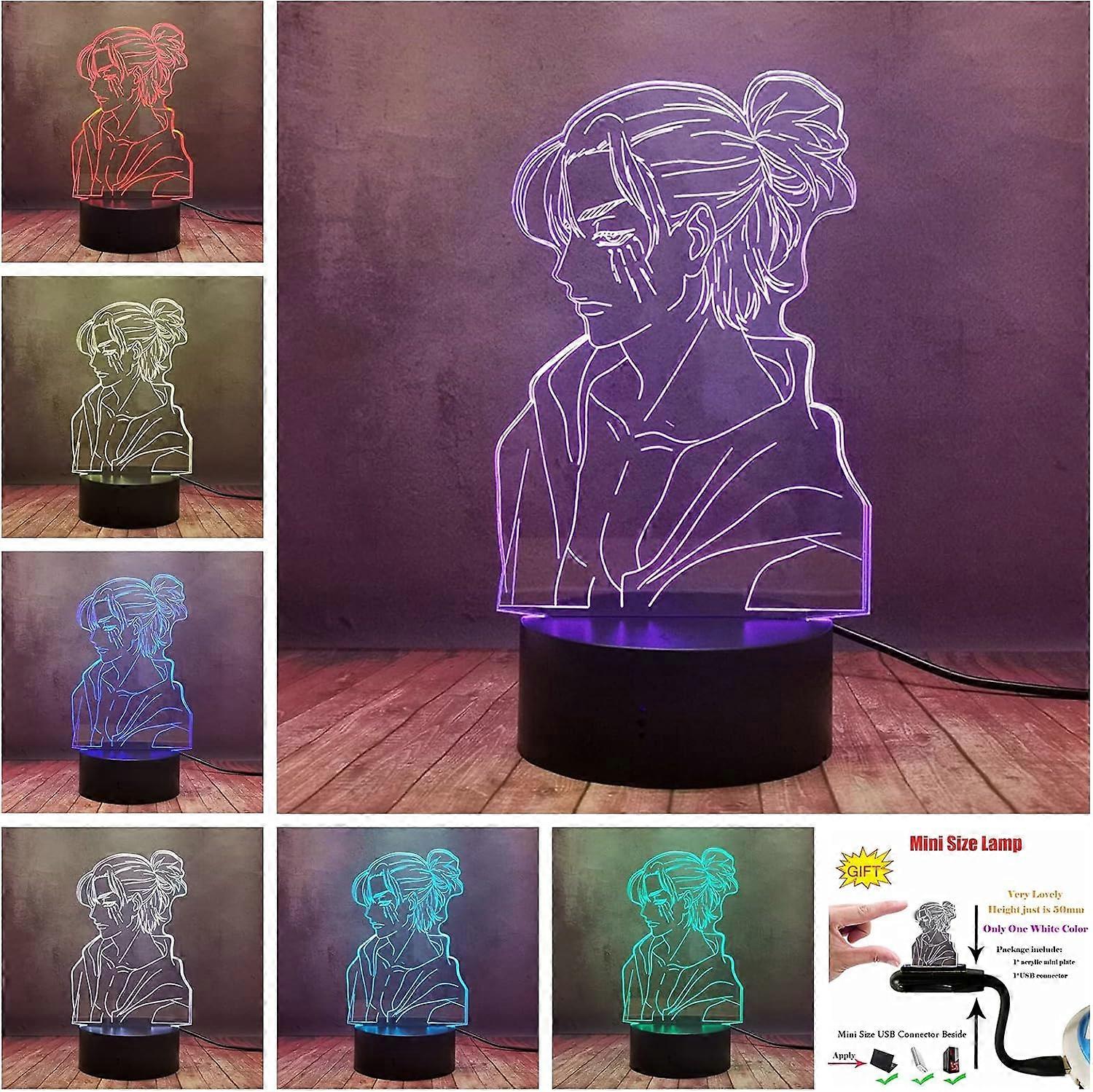 SBSG Japan Anime 3D LED Light Eren Yeager Home Decor Night Light ...